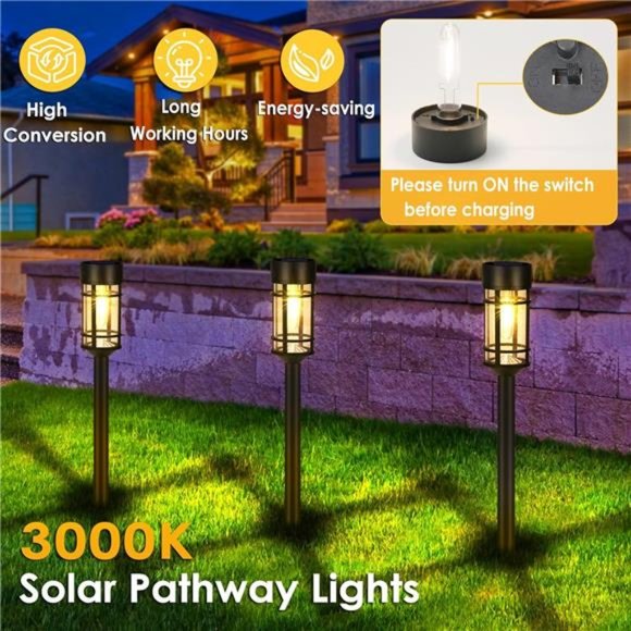 Accents | Solar Pathway Lights 8 Pack Led Solar Lights Outdoor ...